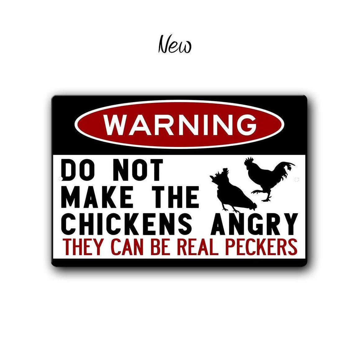Funny Chicken Sign,funny Metal Signs,chicken Warning Sign,angry Chicks ...