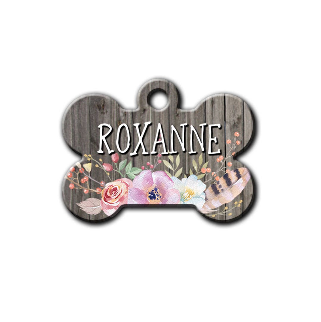 Rustic Dog Tag for Dogs,floral Dog Tag,trendy Pet Tags,summer Pet Tag ...