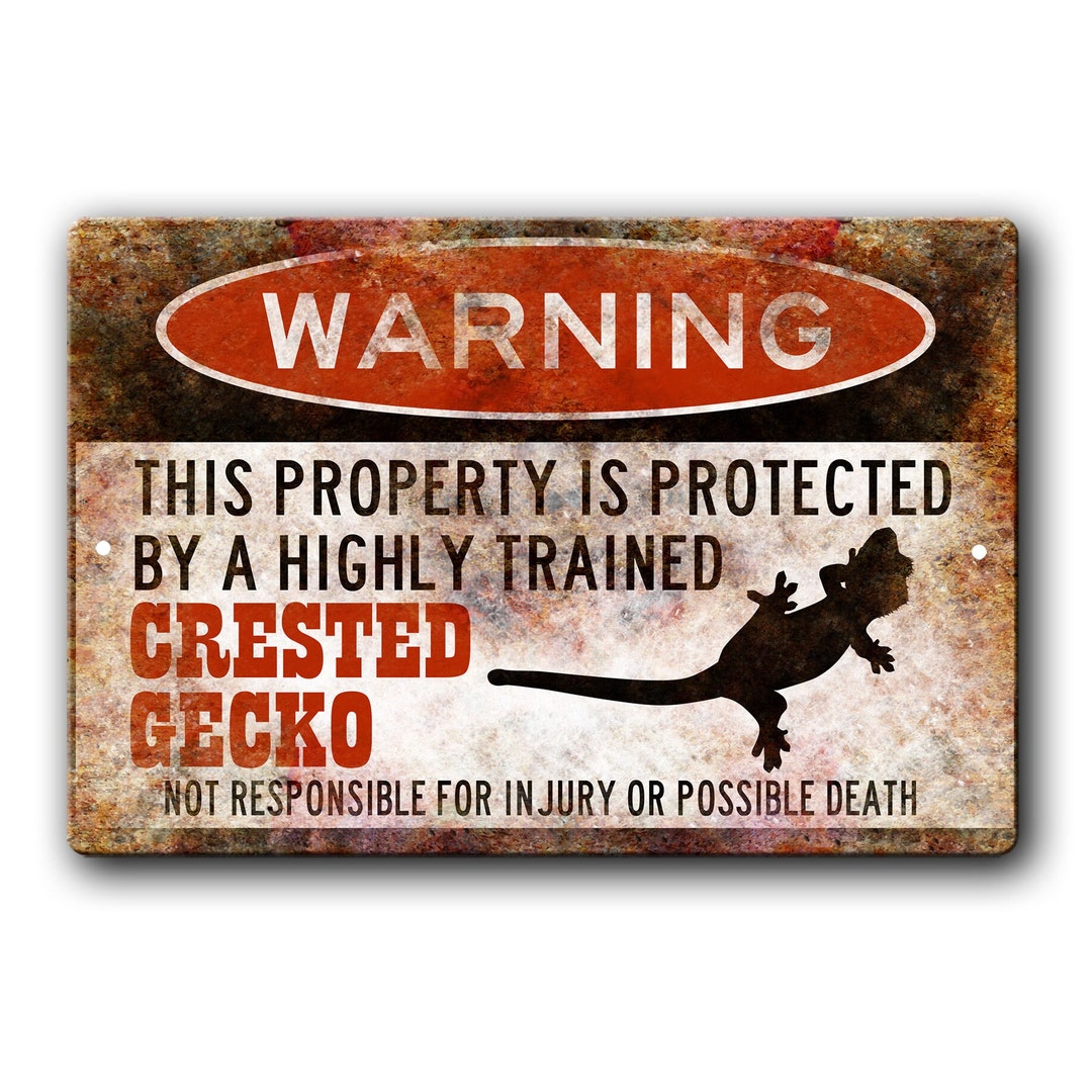 Crested Gecko Sign, Funny Metal Signs, Crested Gecko Accessories, Gecko ...