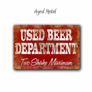 Man Cave Sign,used Beer Department,bar Sign,beer Sign,drinking Sign ...