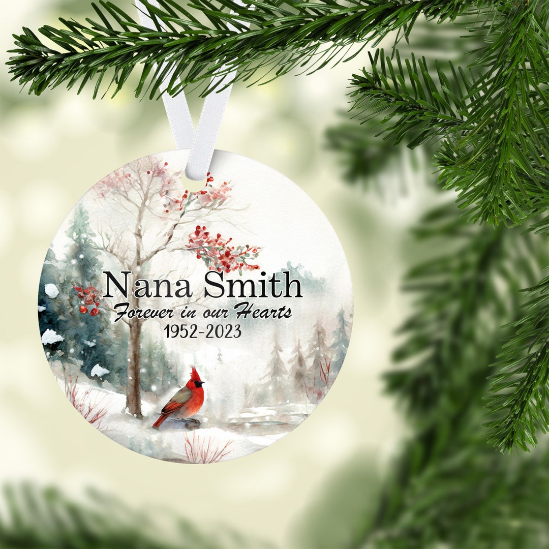Memorial Cardinal Winter Keepsake Ornament - Personalized Memorial ...