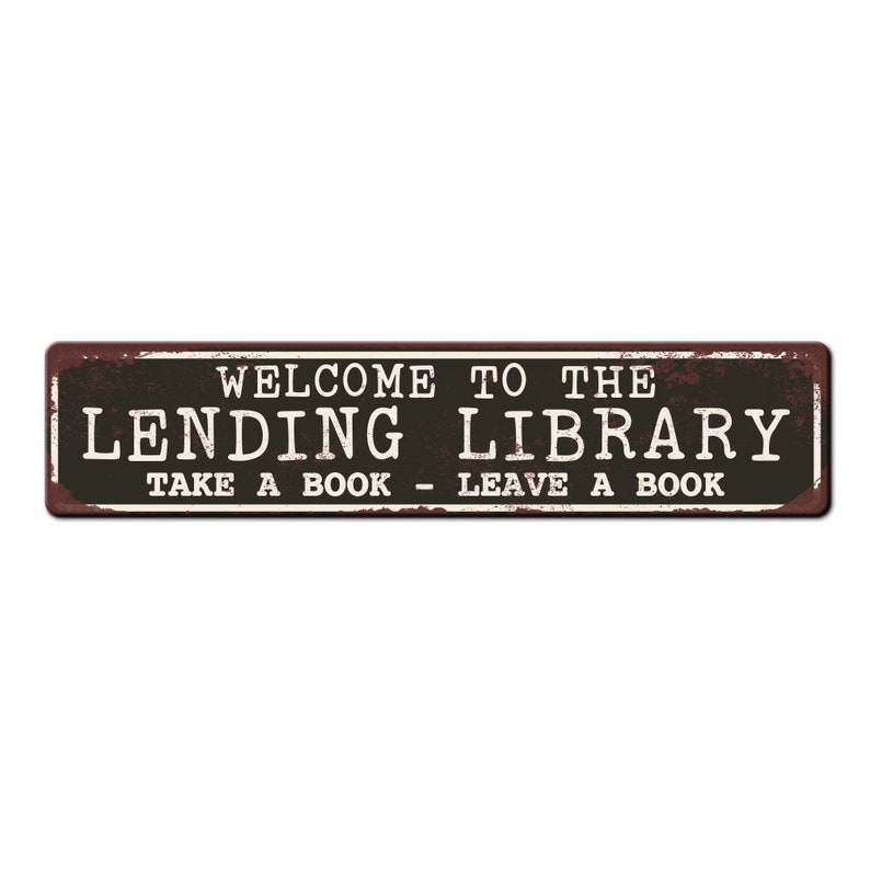 Lending Library Sign Reading Community Share Library Sign - Etsy