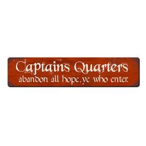Captains Quarters Funny Metal Sign - Boat Sign - Captain Gift - Pirate ...
