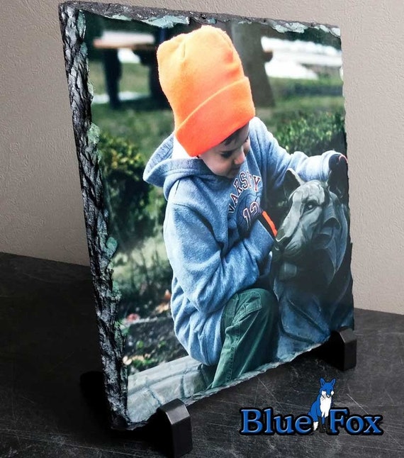 Personalized Square Photo Slate 7 x 7 Photo Imprinted stone | Etsy