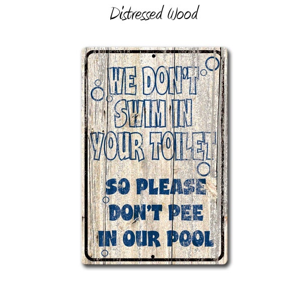 Funny Pool Signs - Etsy