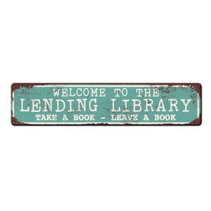 Lending Library Sign Reading Community Share Library Sign - Etsy