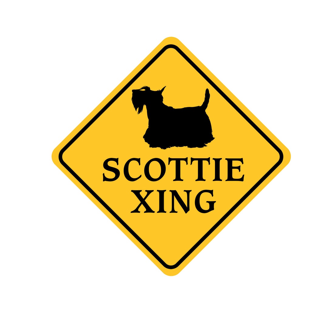 Scottie Dog Crossing Sign - Scottish Terrier Sign - Cute Scottie Décor ...