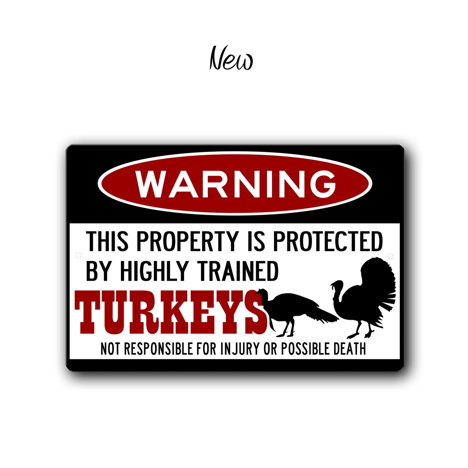 Funny Turkey Sign Funny Warning Sign for Turkeys Turkey | Etsy