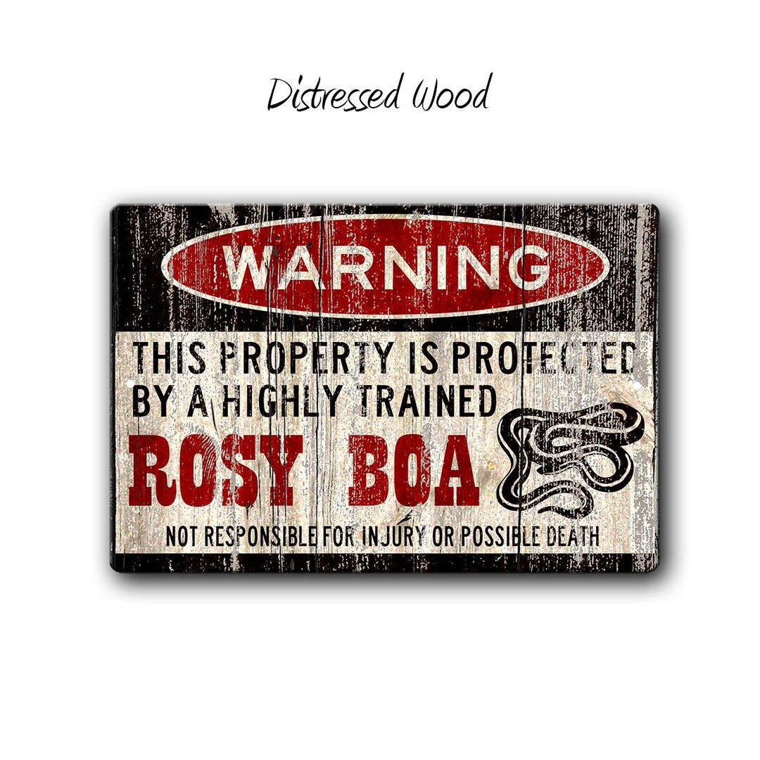 Rosy Boa Sign,funny Metal Signs,boa Accessories,snake Warning Sign,pet ...