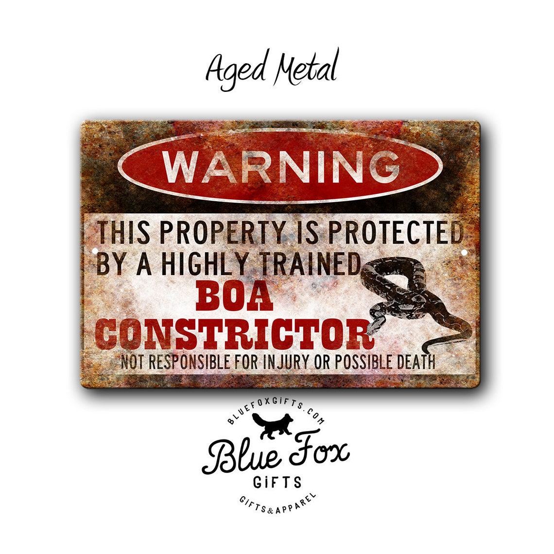 Boa Constrictor Signfunny Metal Signsboa Accessoriessnake - Etsy