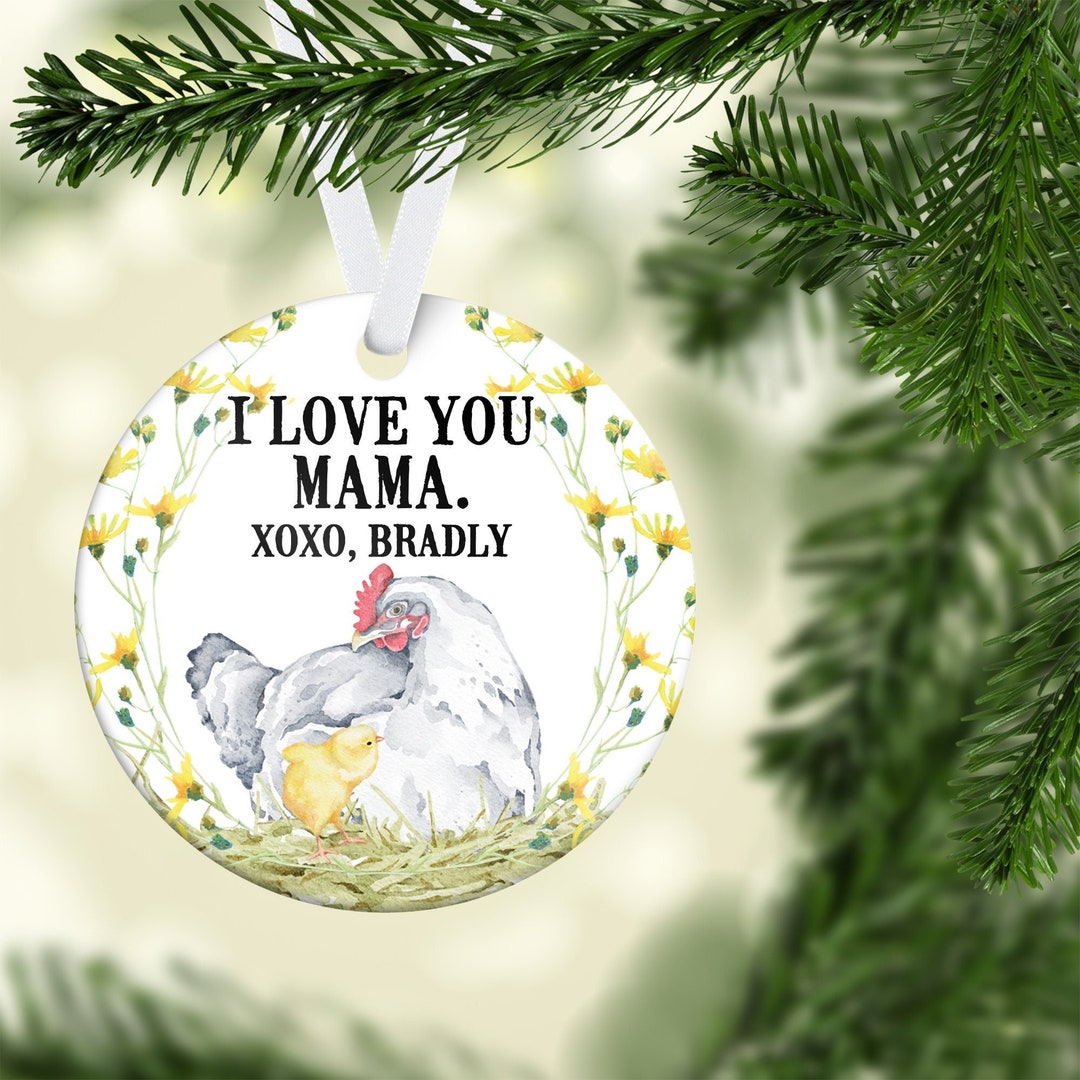 Mother Hen Baby Chick Ornament - Mothers First Christmas Gift From Baby ...