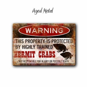 Hermit Crab Sign,funny Metal Signs,crabitat Accessories,crab Warning ...