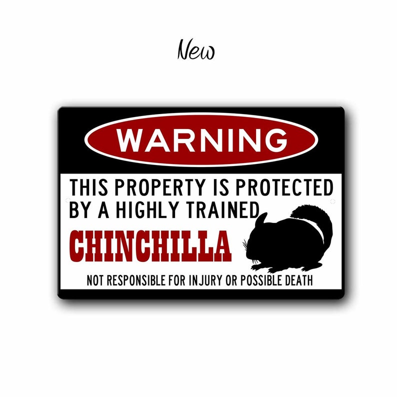 Funny Chinchilla Warning Metal Sign - Property Protected by a Highly ...
