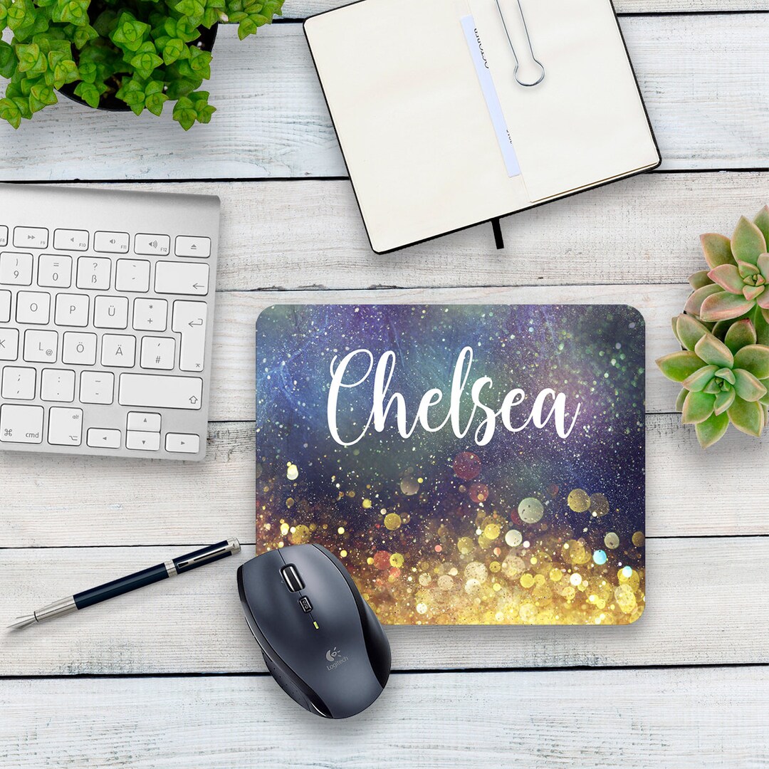 Galaxy Mouse Pad| Space Mouse Pad| Gold Office Decor| Home Office Gift ...