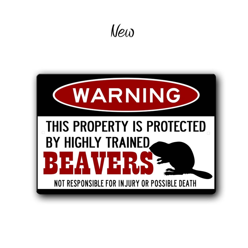 Beavers Warning Sign Funny Beaver Gift Funny Lake House | Etsy
