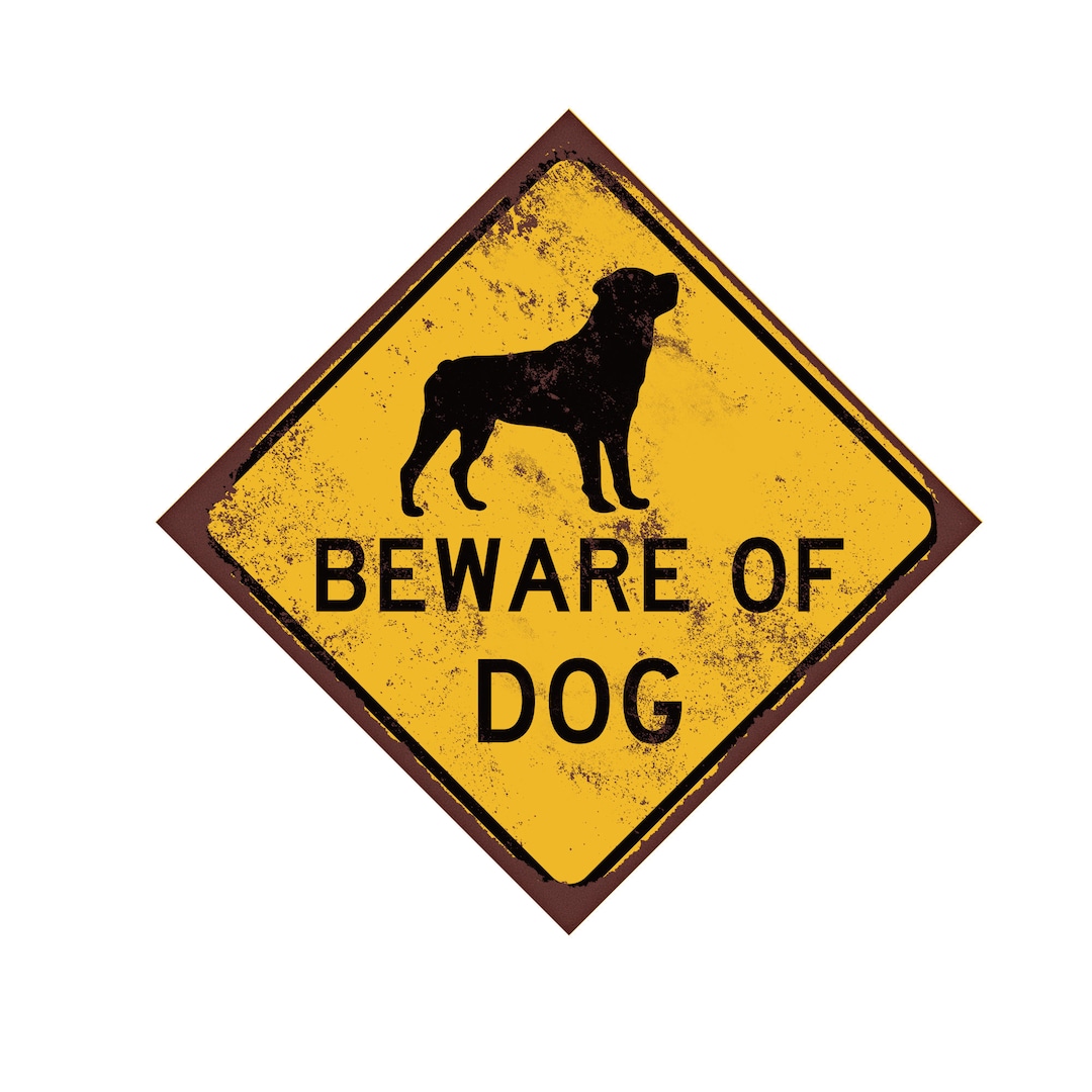 Beware of Dog Aluminum Gate Sign - Rottweiler Dog Gate Sign - Guard Dog ...