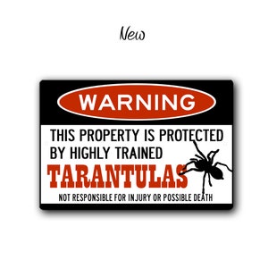 Tarantula Warning Sign, Funny Metal Tarantula Sign, Tarantula Gift ...