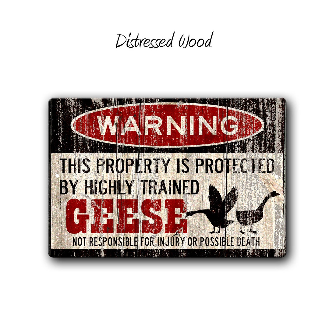 Funny Geese Signmetal Goose Signgoose Warning Signfunny - Etsy