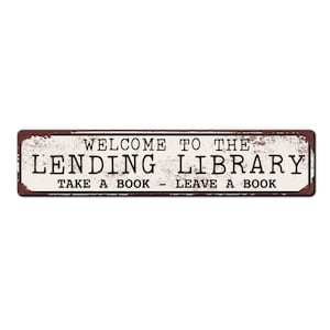 Lending Library Sign - Reading Community Share Library Sign - Book ...
