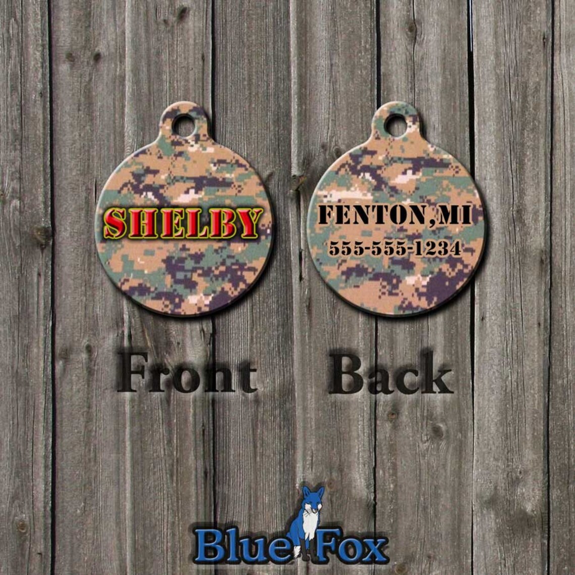 Military Pet Tags Marine Inspired Digital Camo Dog Id Tag | Etsy