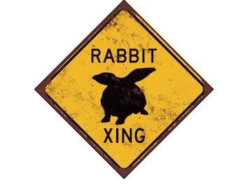 Warning, Guard Bunnies on Duty Novelty Rabbit Sign, Aluminum, 6x9 ...