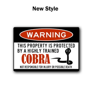 Cobra Snake Sign, Warning Cobra Sign, Snake Caution Sign, Pet Gift ...