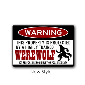 Werewolf Warning Sign - Folklore Gifts - Werewolf Decor - Cryptid Sign ...