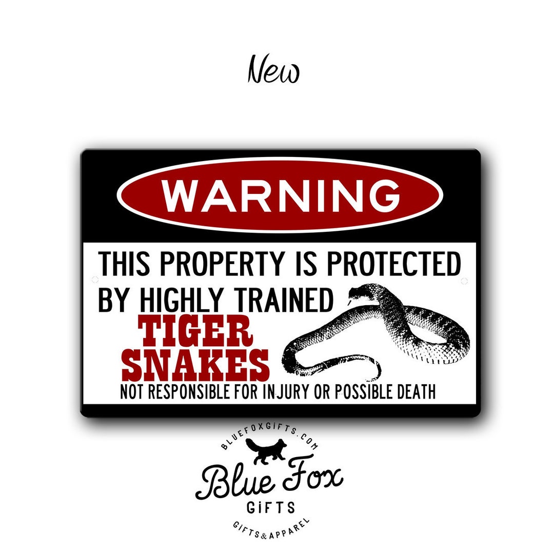 Tiger Snakes Sign,funny Metal Signs,tasmanian Tiger Snakes Accessories ...