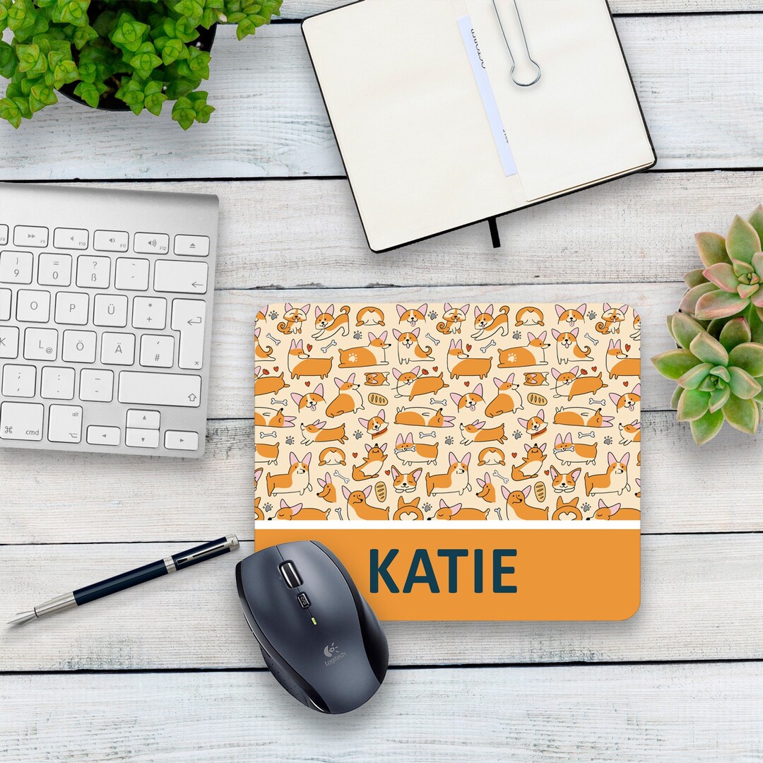Cute Personalized Corgi Cloth Top Mouse Pad - Super Comfortable Non ...