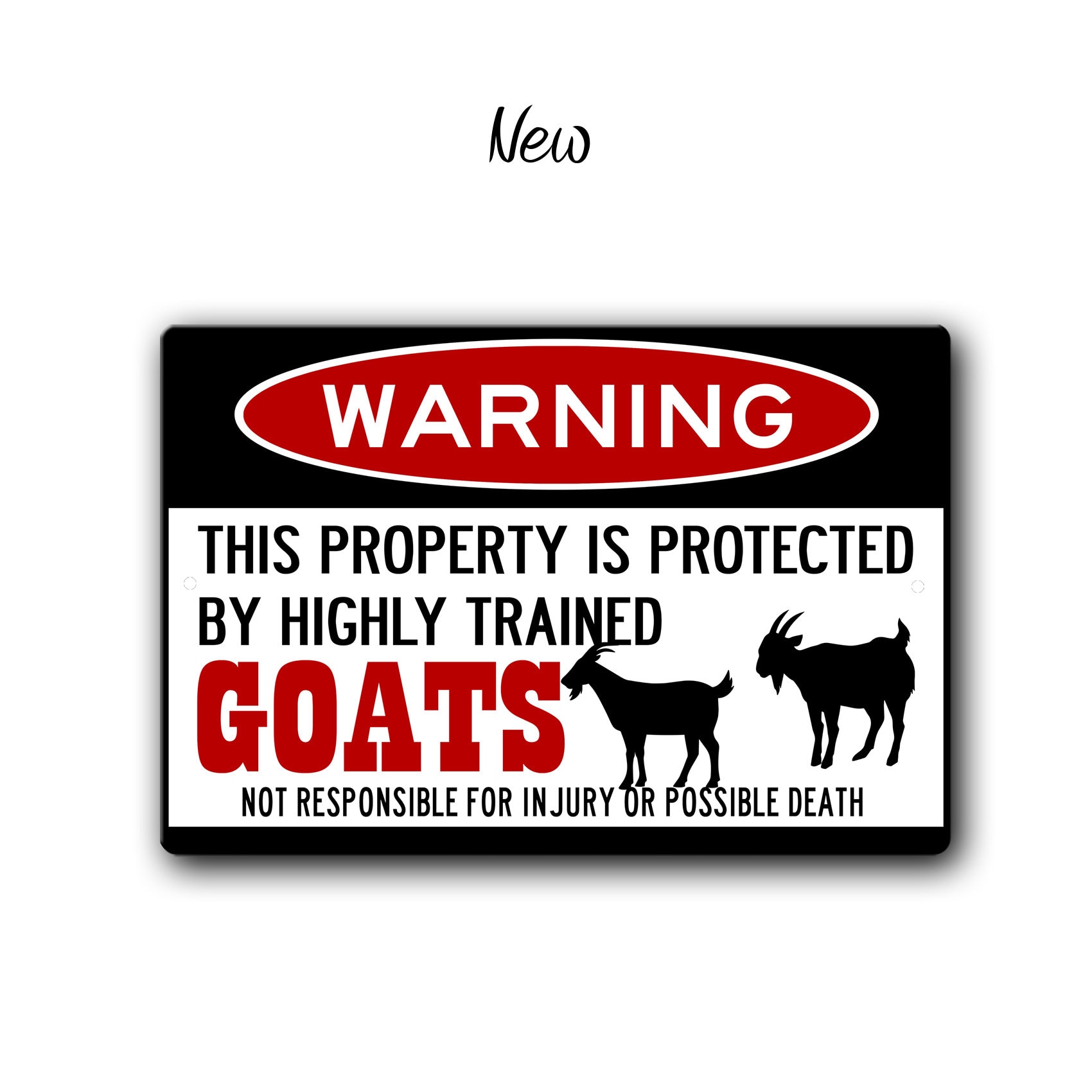 Goat Warning Signfunny Metal Signgoat Giftfunny Goats - Etsy