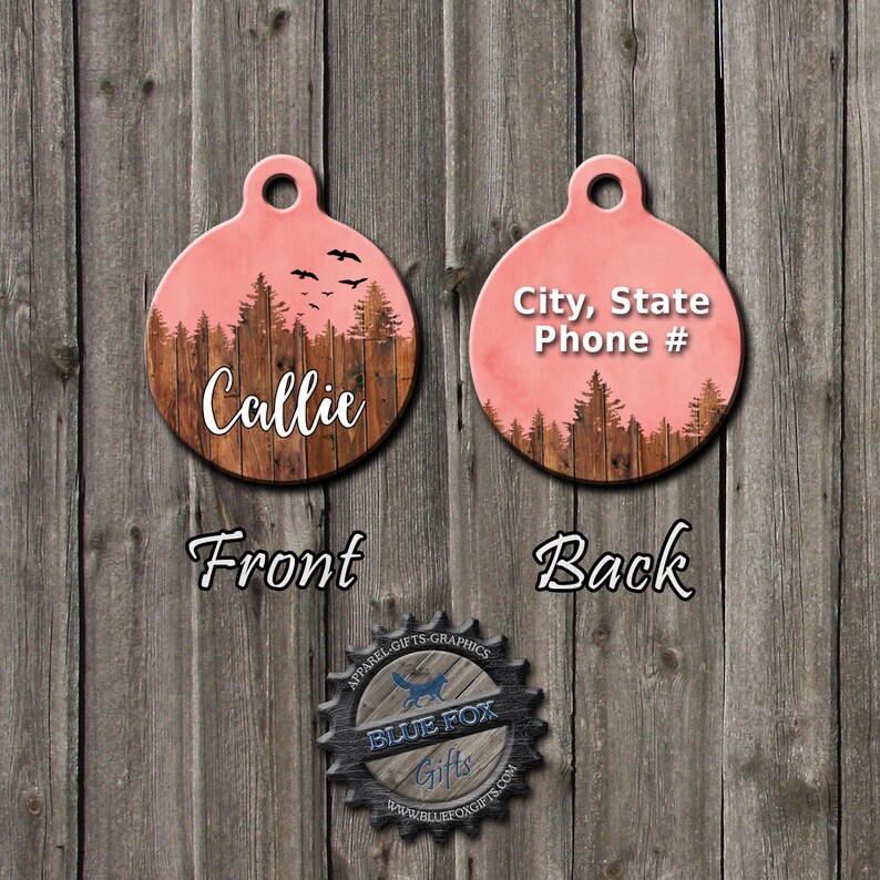 Tree dog tagGirl dog id tagOutdoor pet taghiking pet | Etsy