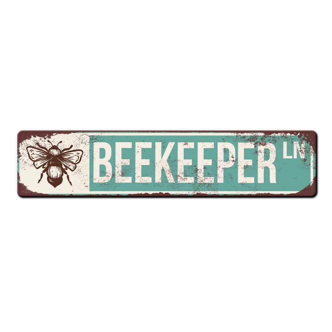 Beekeeper Lane Metal Sign Apiary Sign Honey Bee Sign Funny Bee Sign ...
