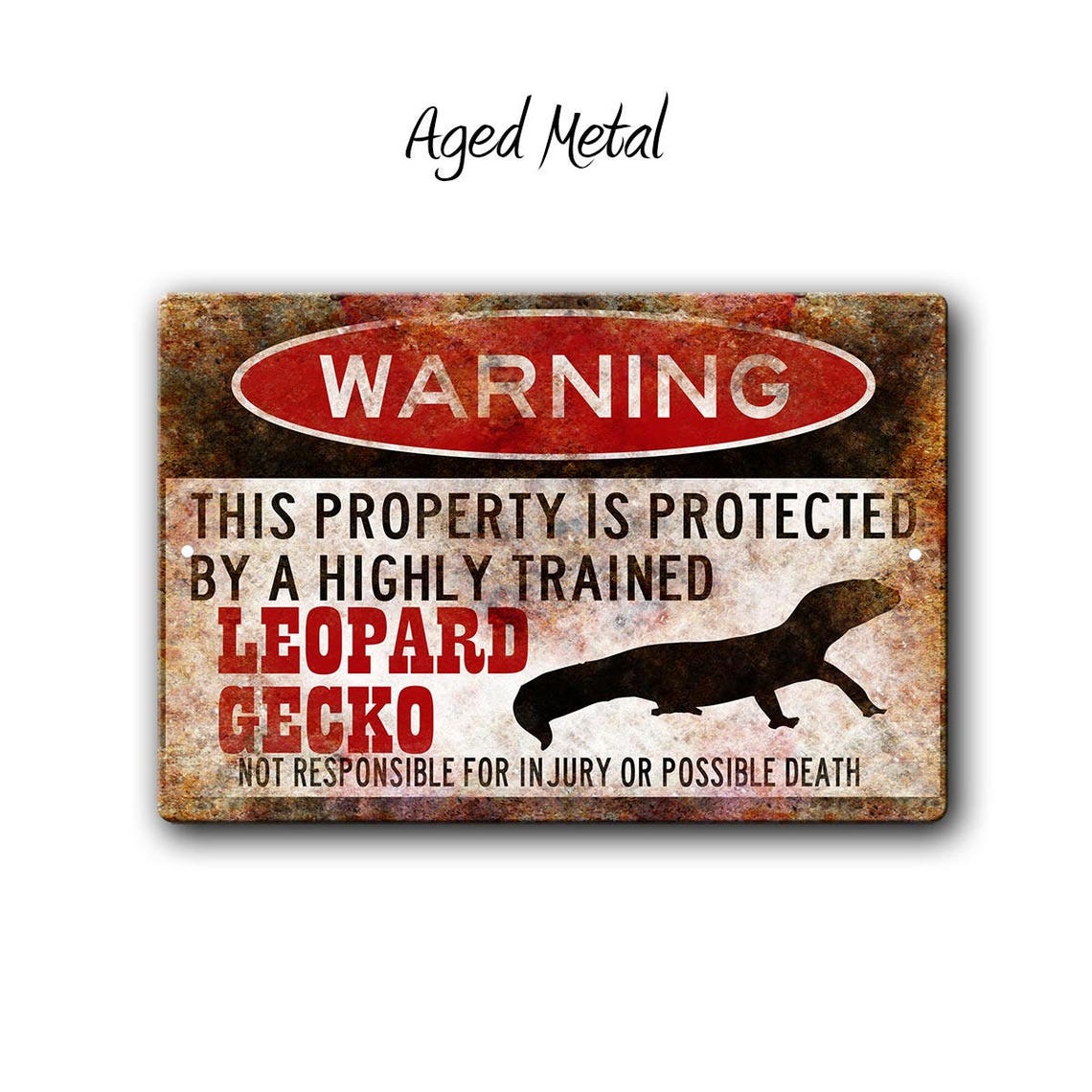 Leopard Gecko Signfunny Metal Signsleopard Gecko Giftgecko - Etsy