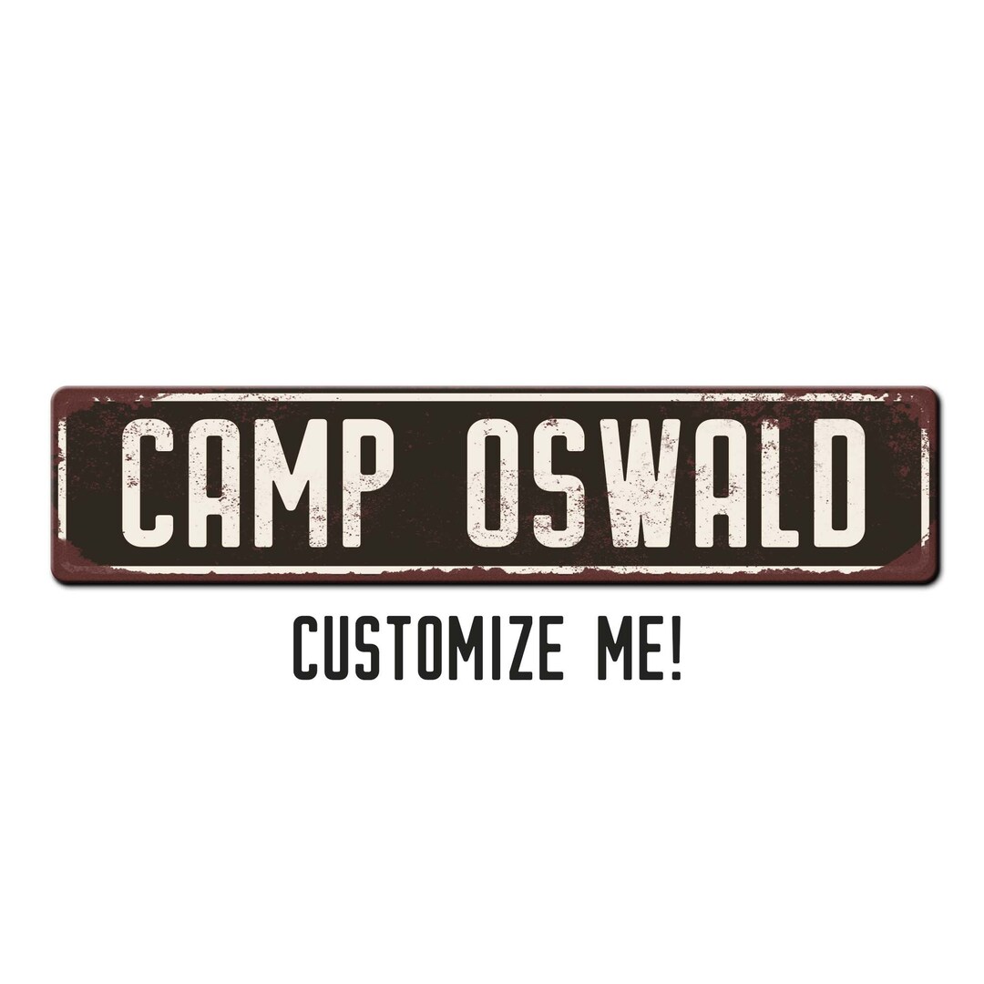 Custom Camp Sign - Personalized Aluminum Camp Sign - Camper Sign - Man ...