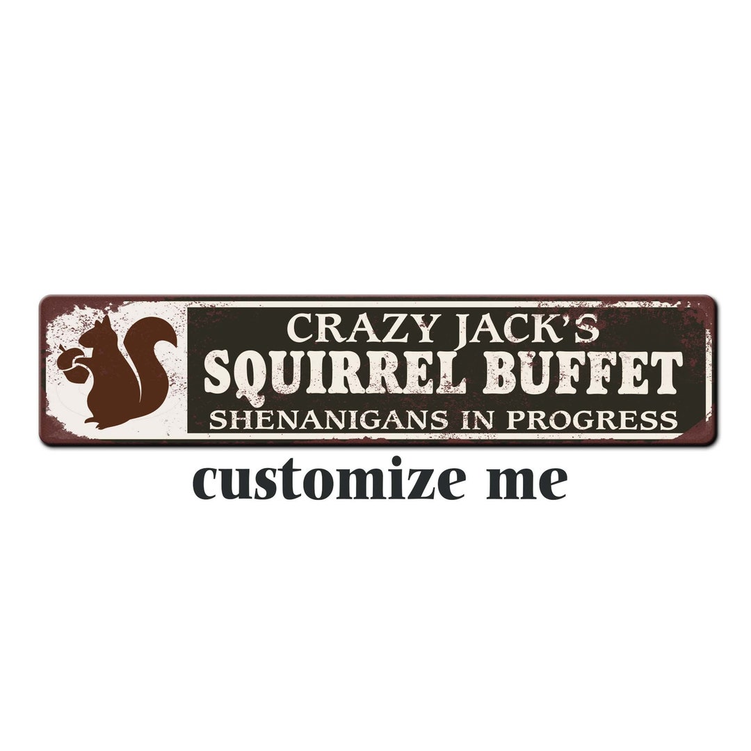 Personalized Squirrel Buffet Sign - Wildlife Feeding Sign - Custom ...