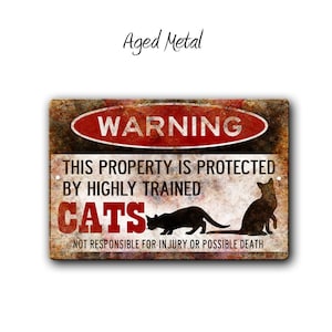 Cat Sign,funny Metal Signs,cat Warning Sign,cat Lady Sign,warning Sign ...