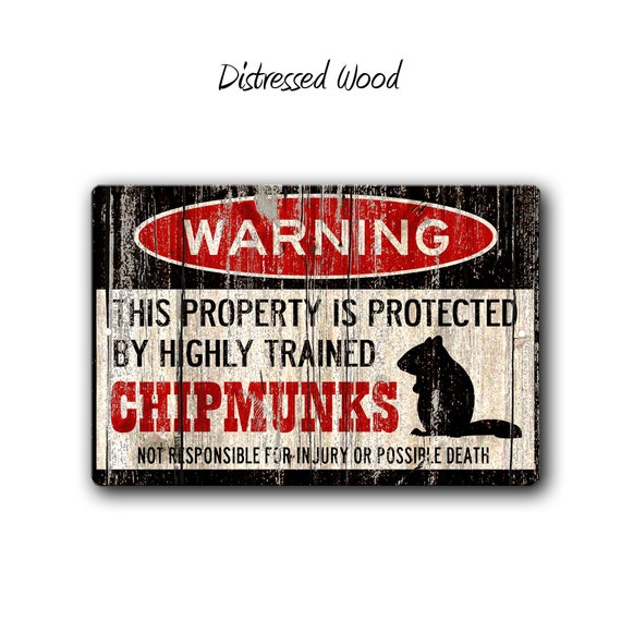 Chipmunk Signfunny Metal Signchipmunk Giftfunny Warning - Etsy