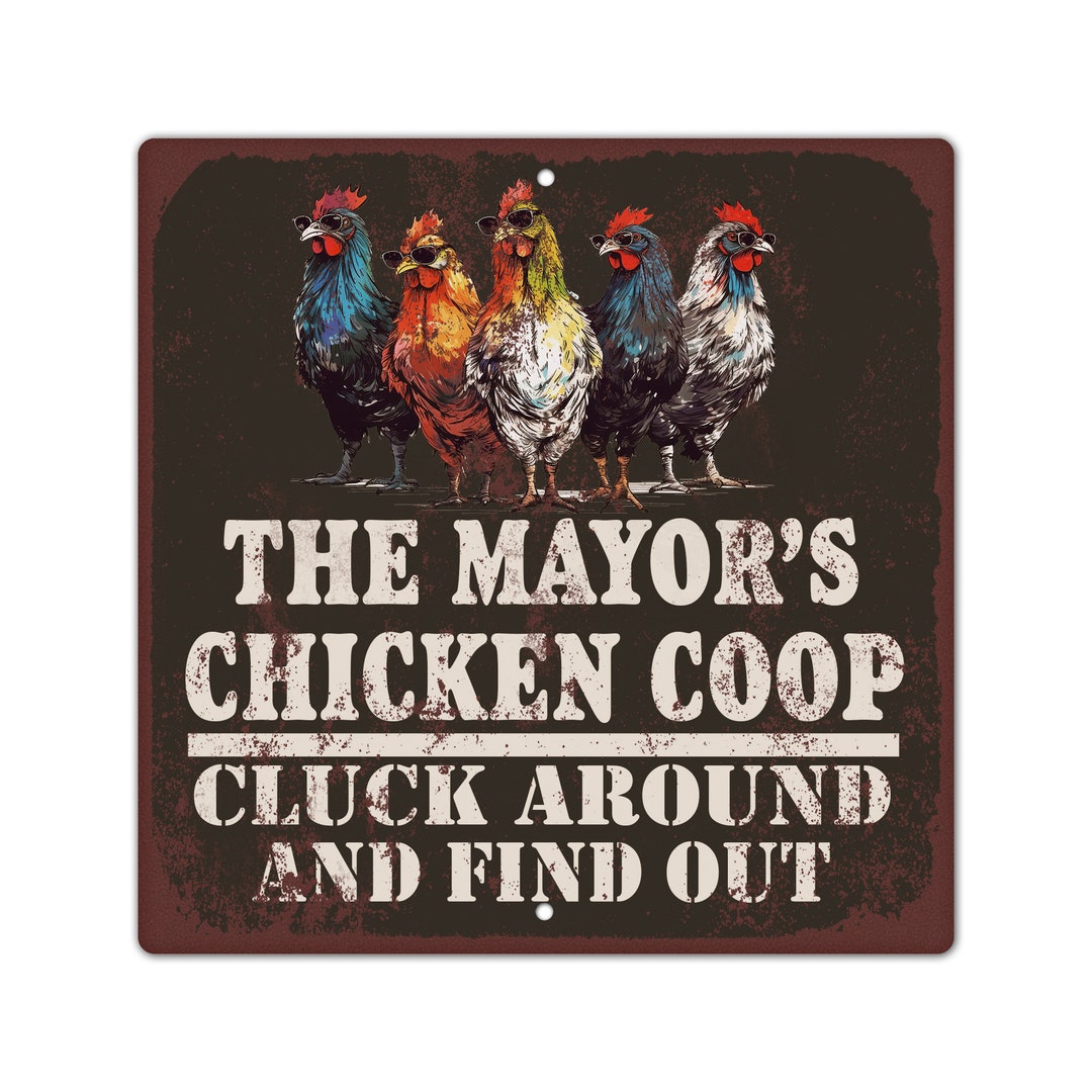 Funny Chicken Run Sign - Chicken Coop Décor - Crazy Chicken Lady Gift ...