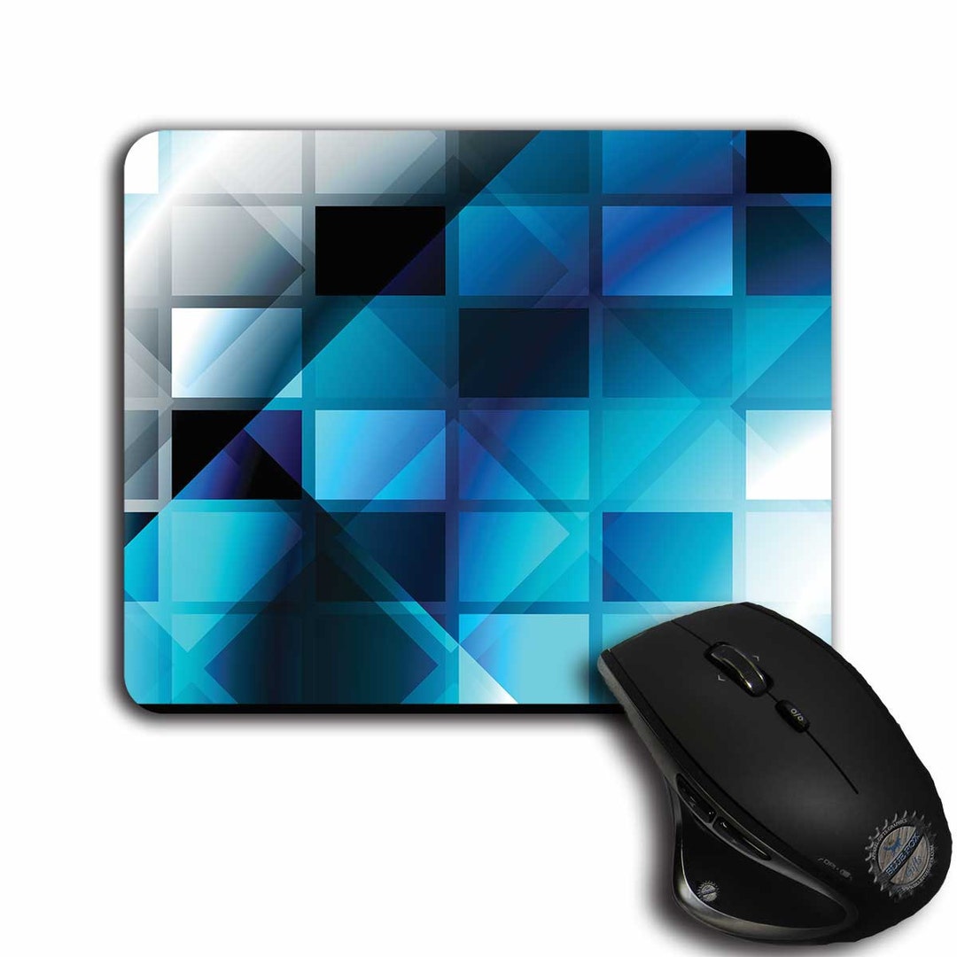 Geometric Mouse Pad,cloth Top,abstract,blue,black,white, Office Decor ...