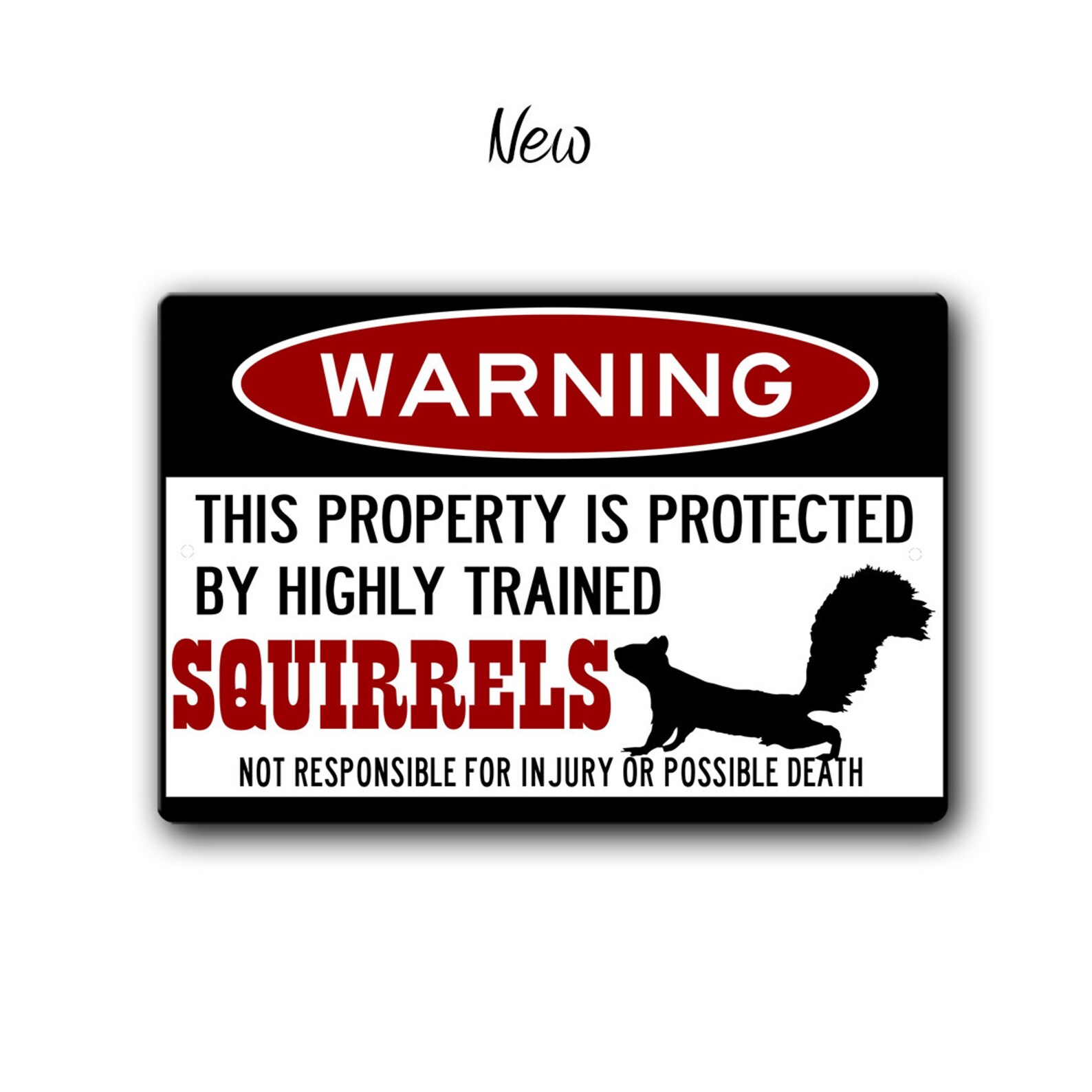 Squirrel Signfunny Metal Signsprotected by - Etsy