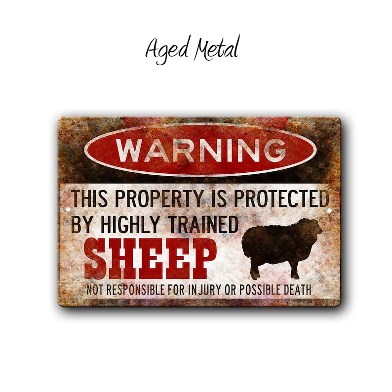 Sheep Signfunny Metal Signssheep Warning Signsheep - Etsy Hong Kong