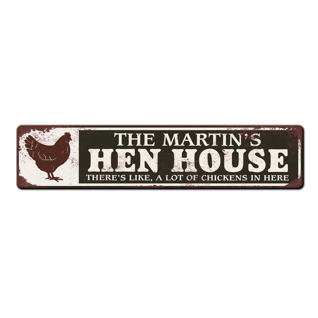 Custom Name Hen House Sign - Custom Backyard Chicken Gift - Funny ...