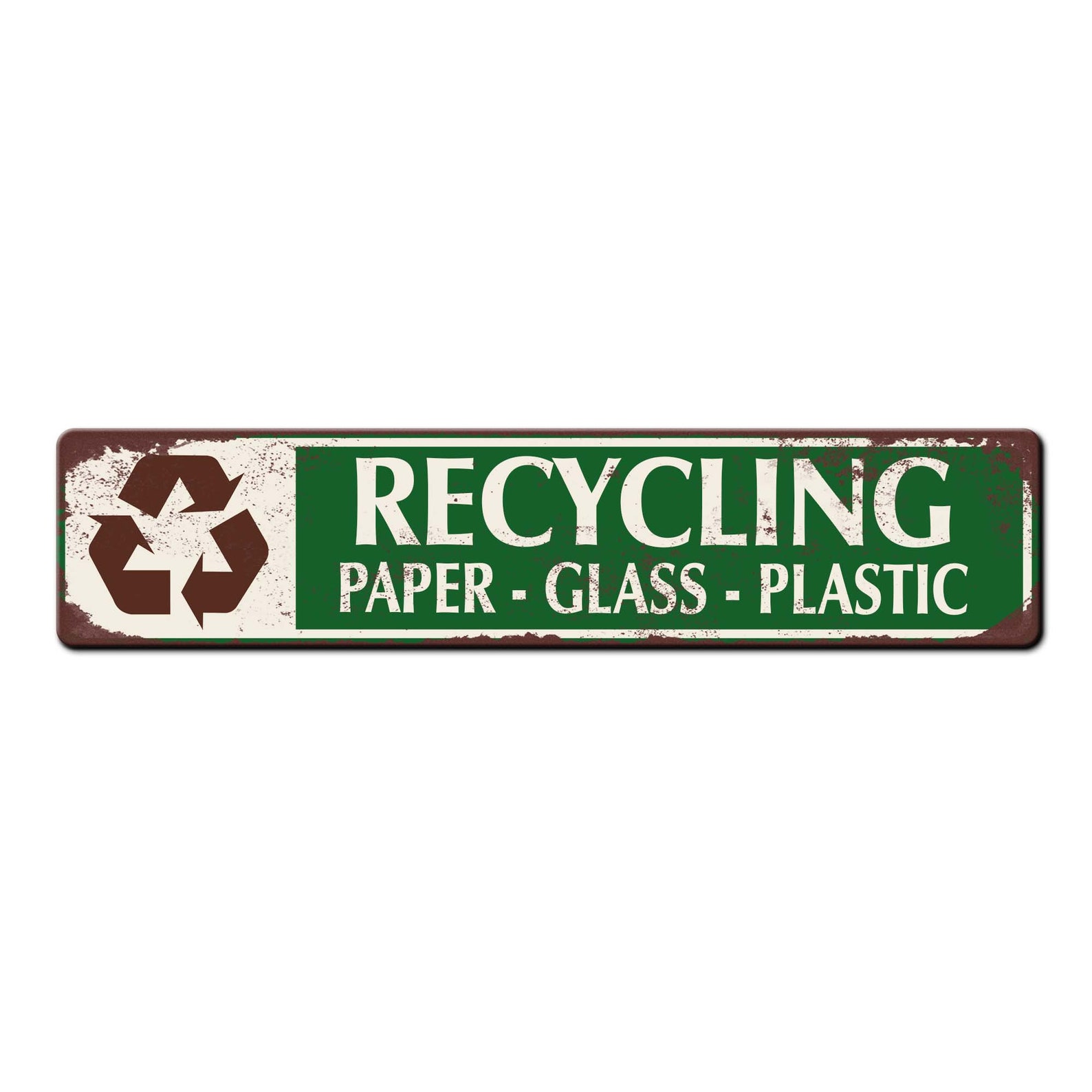 Recycling Sign - Paper Glass Plastic Recycling Notice - Home Recycling ...