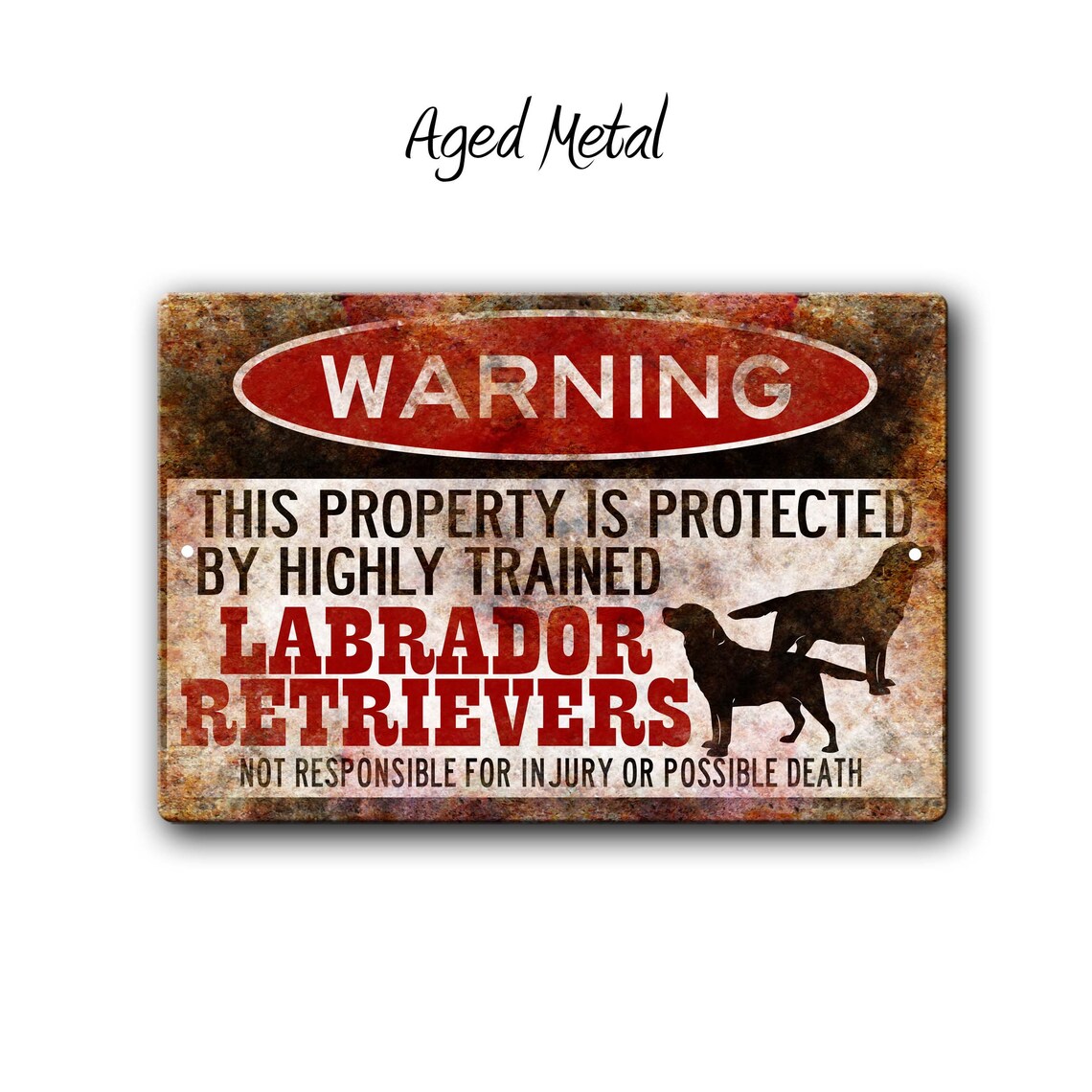 Labrador Retriever Signfunny Metal Signsdog Warning - Etsy
