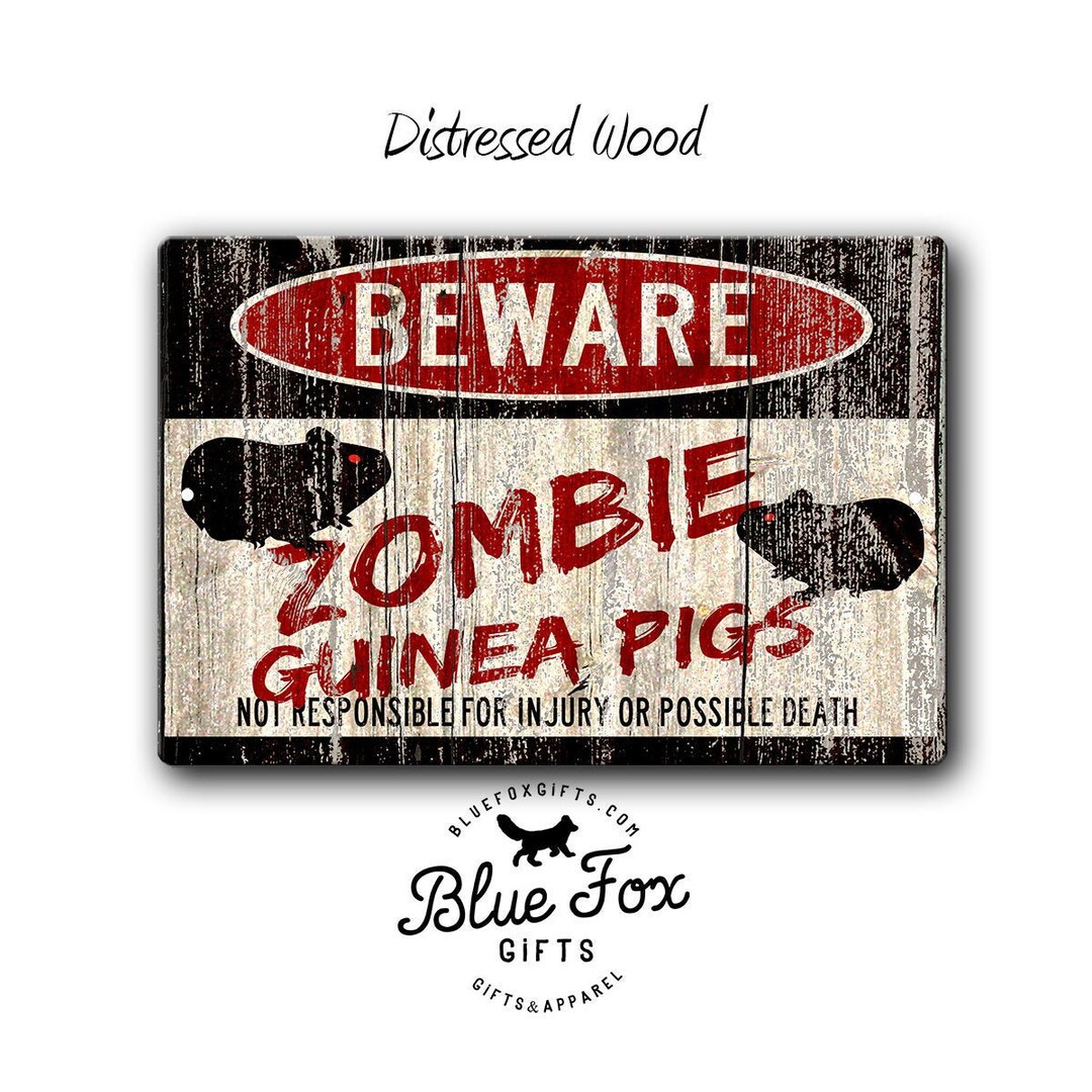 Zombie Guinea Pigs Sign,funny Metal Sign,guinea Pigs,halloween Guinea ...