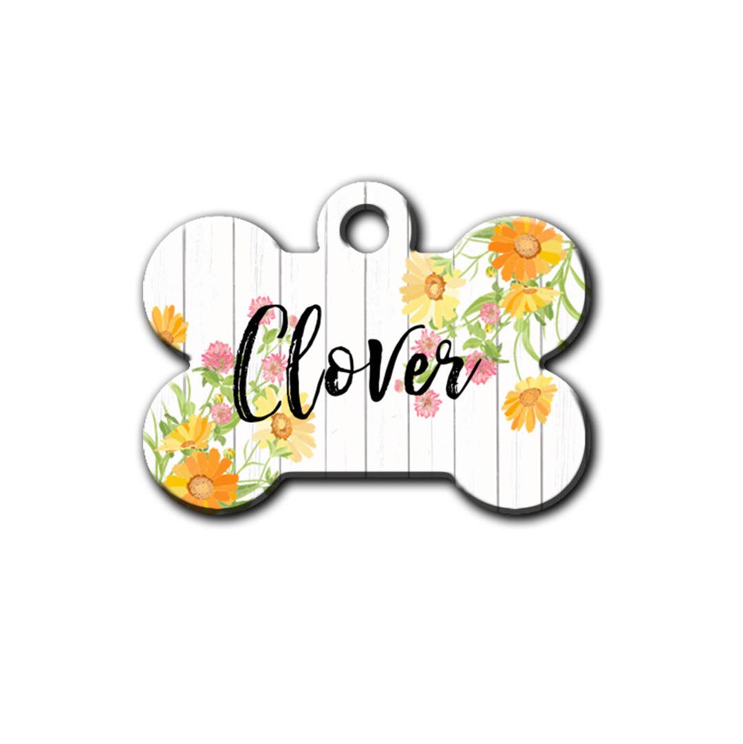Floral Pet Tag,rustic Pet Tag,wildflower Pet Tag,pet ID Tag,dog Tag for ...
