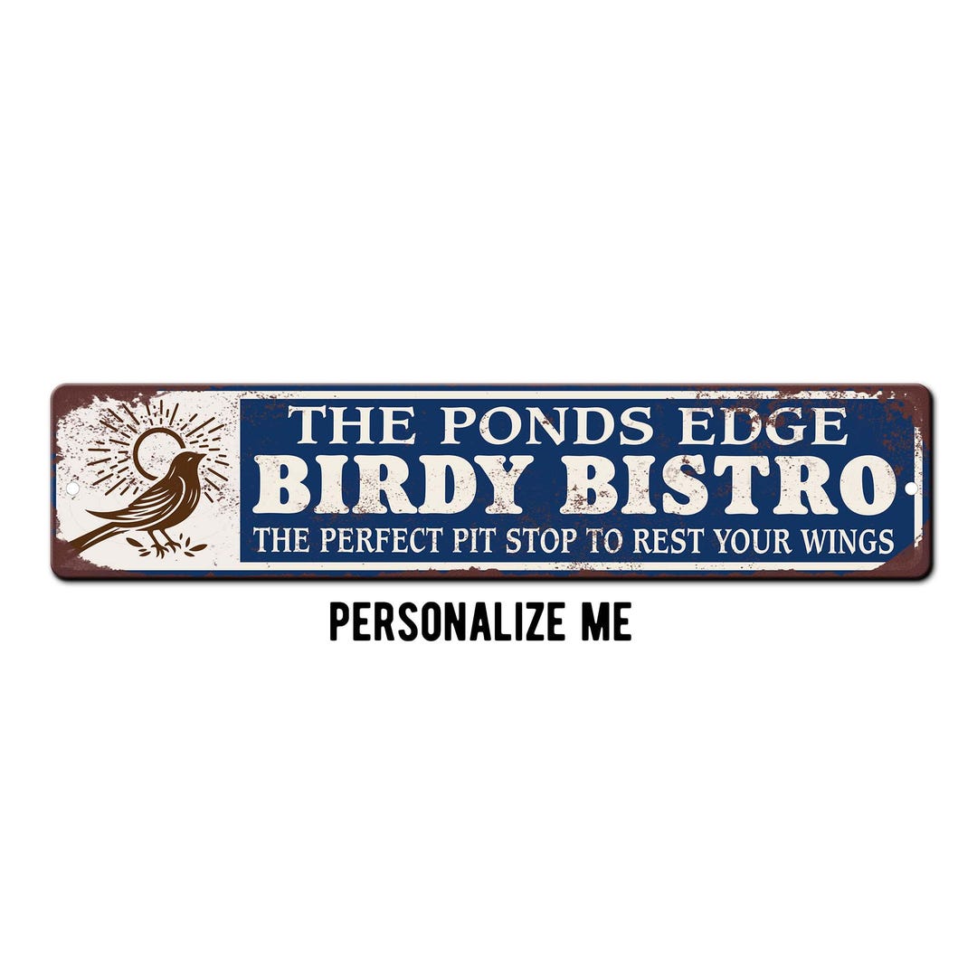 Personalized Bird Feeding Sign - Funny Backyard Bird Sign - Custom Bird ...