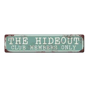 The Hideout Funny Kid Treehouse Sign - Kids Fort Sign - Play Shed Sign ...