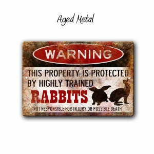 Rabbits Sign,funny Metal Signs,rabbit Accessories,bunnies Sign,lop ...