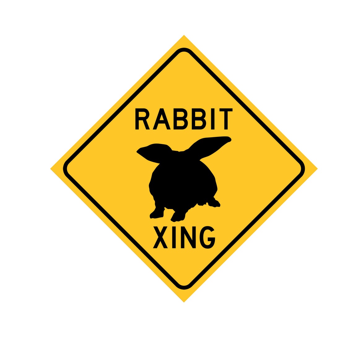 Rabbit Crossing Sign Xing Caution Small Pet Gift Bunny - Etsy
